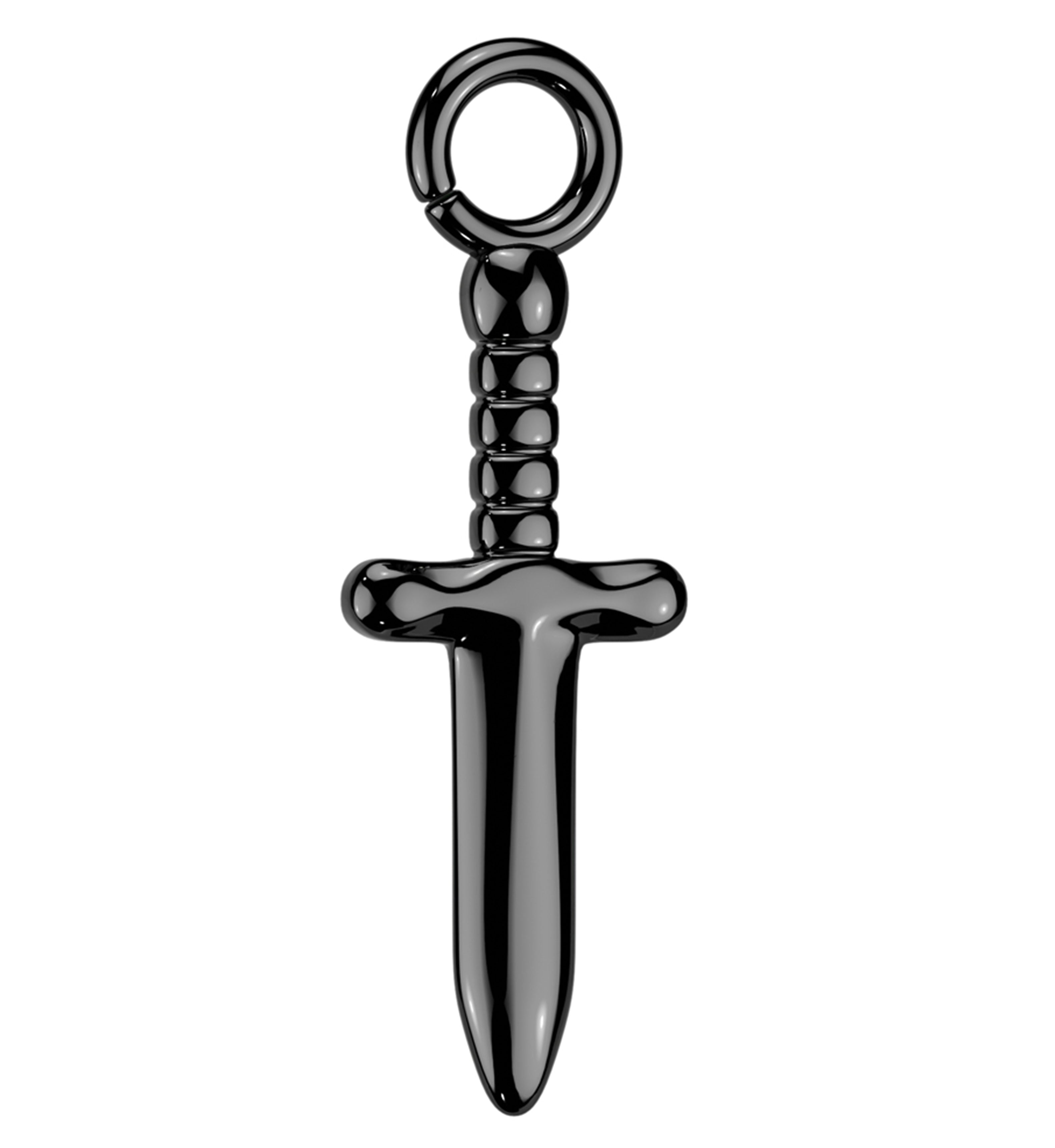 Black PVD Dagger Titanium Charm | UrbanBodyJewelry.com
