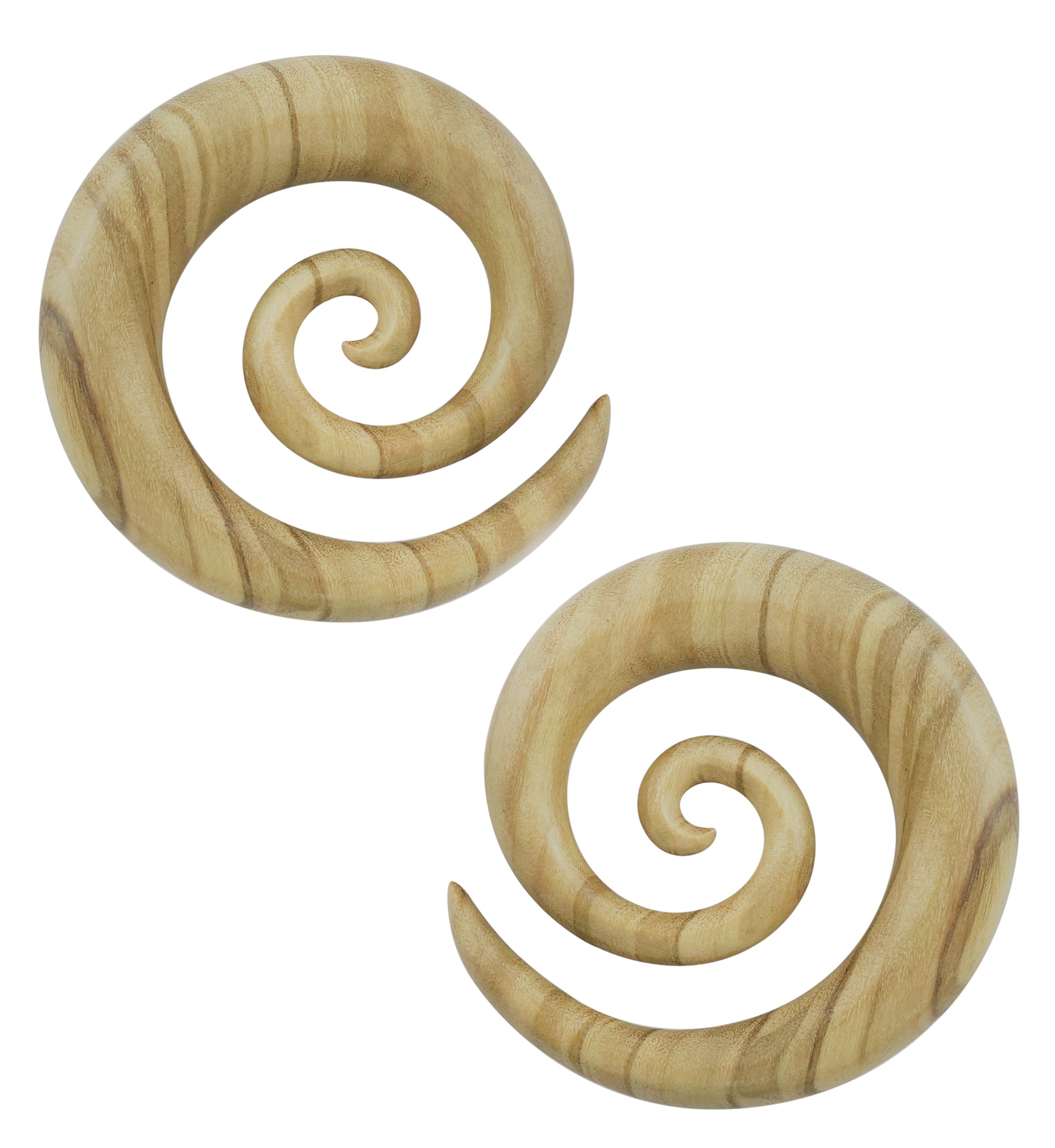 Olive Wood Spirals (6G - 1/2") | UrbanBodyJewelry.com