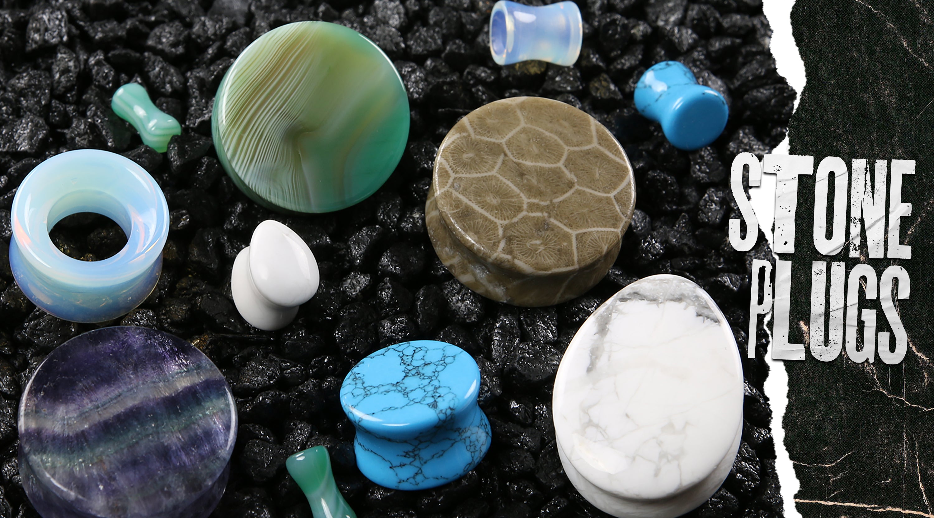Stone Plugs & Tunnels | Stone Ear Gauges | Stone Body Jewelry