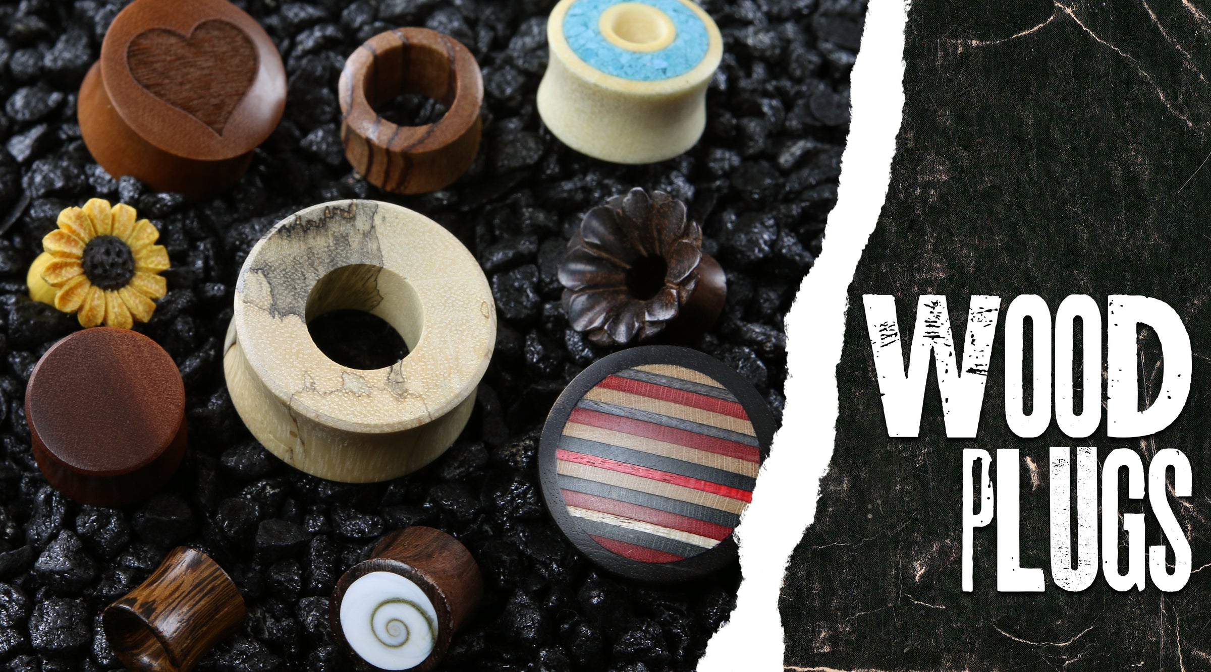 Wood Plugs | Wooden Gauges | Carved Wood Tunnels