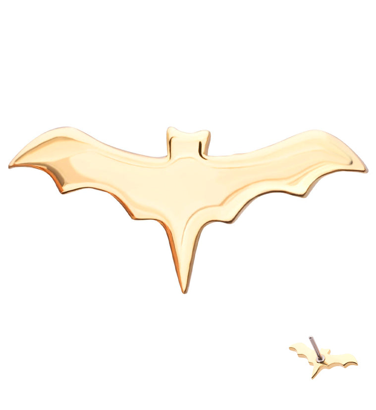 14kt Gold Bat Threadless Top | UrbanBodyJewelry.com
