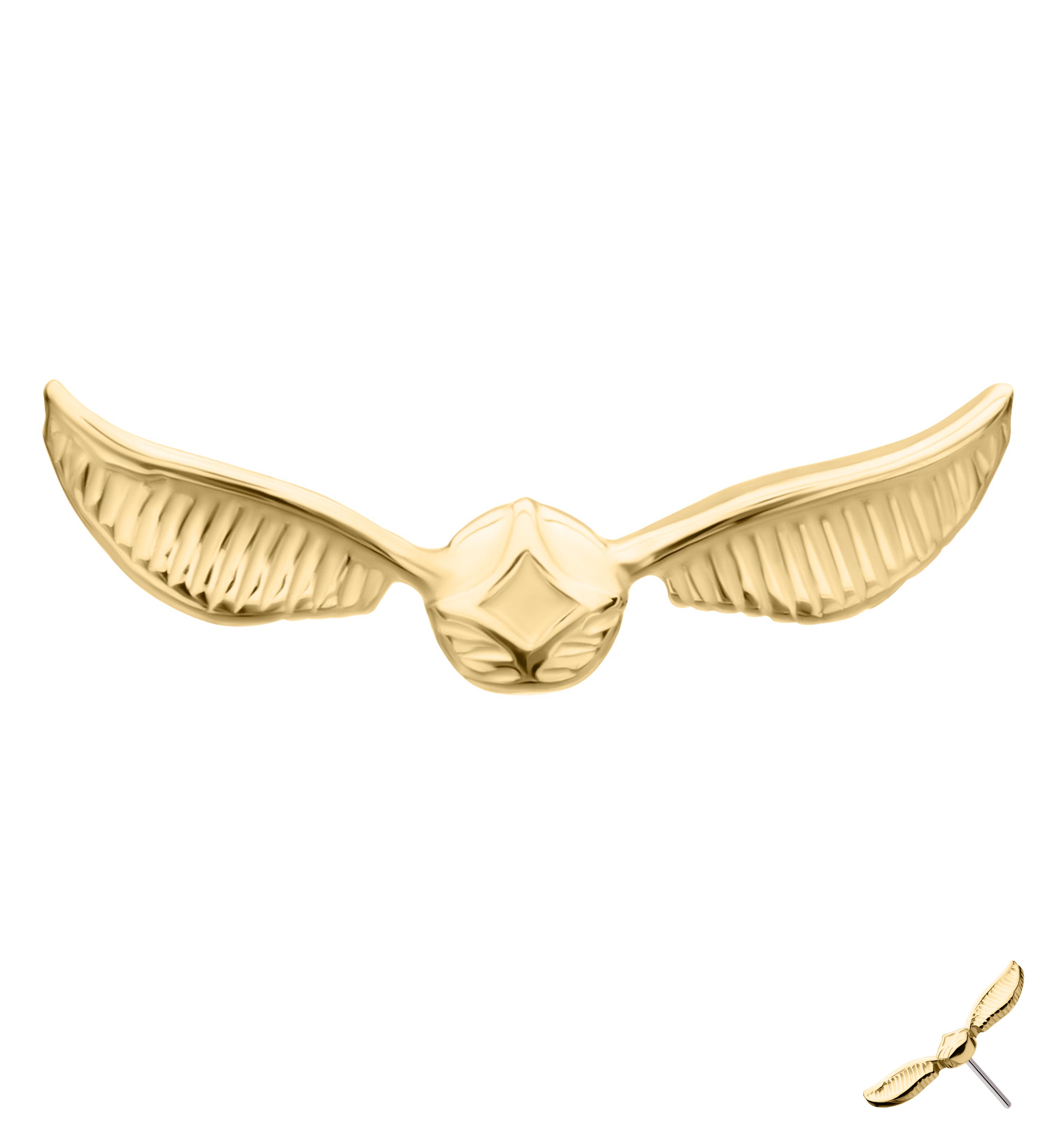 14kt Gold Golden Snitch Threadless Top | UrbanBodyJewelry.com
