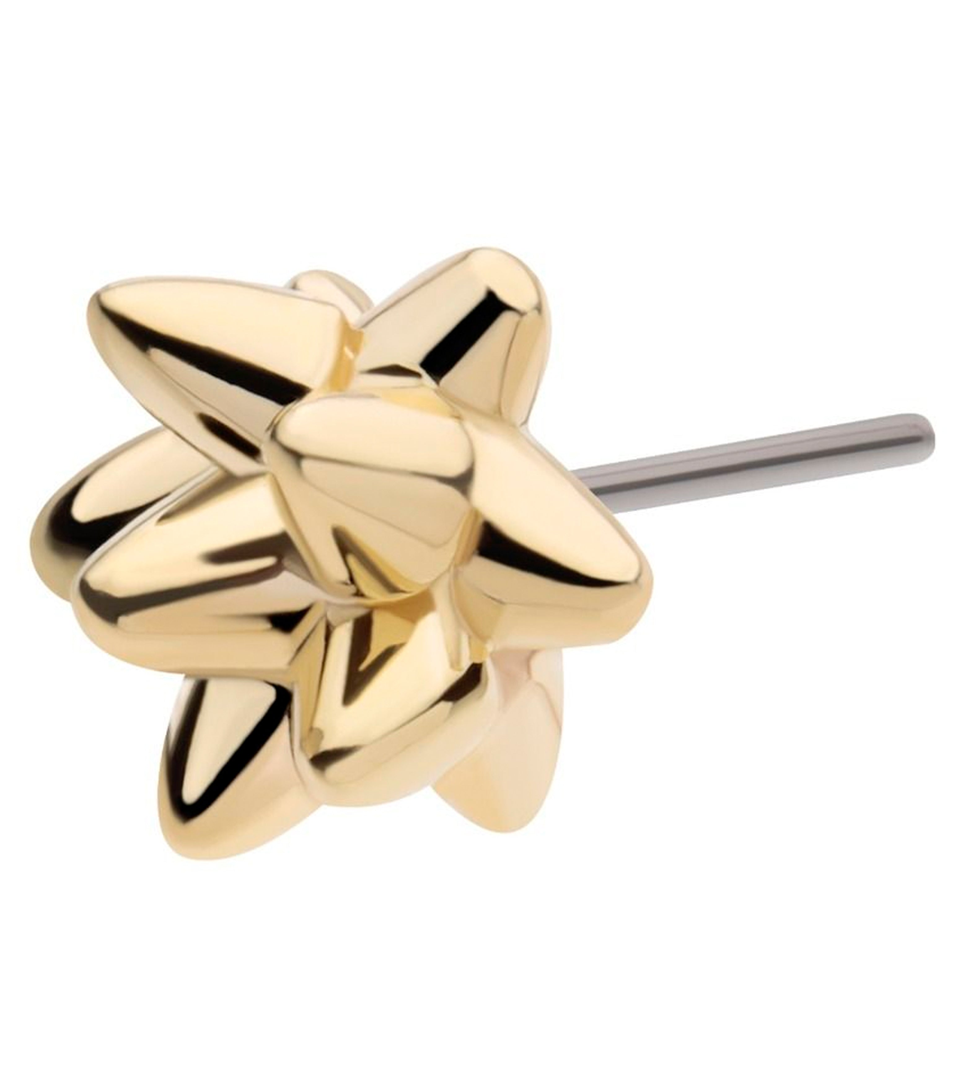 14kt Gold Mace Ball Threadless Top | UrbanBodyJewelry.com