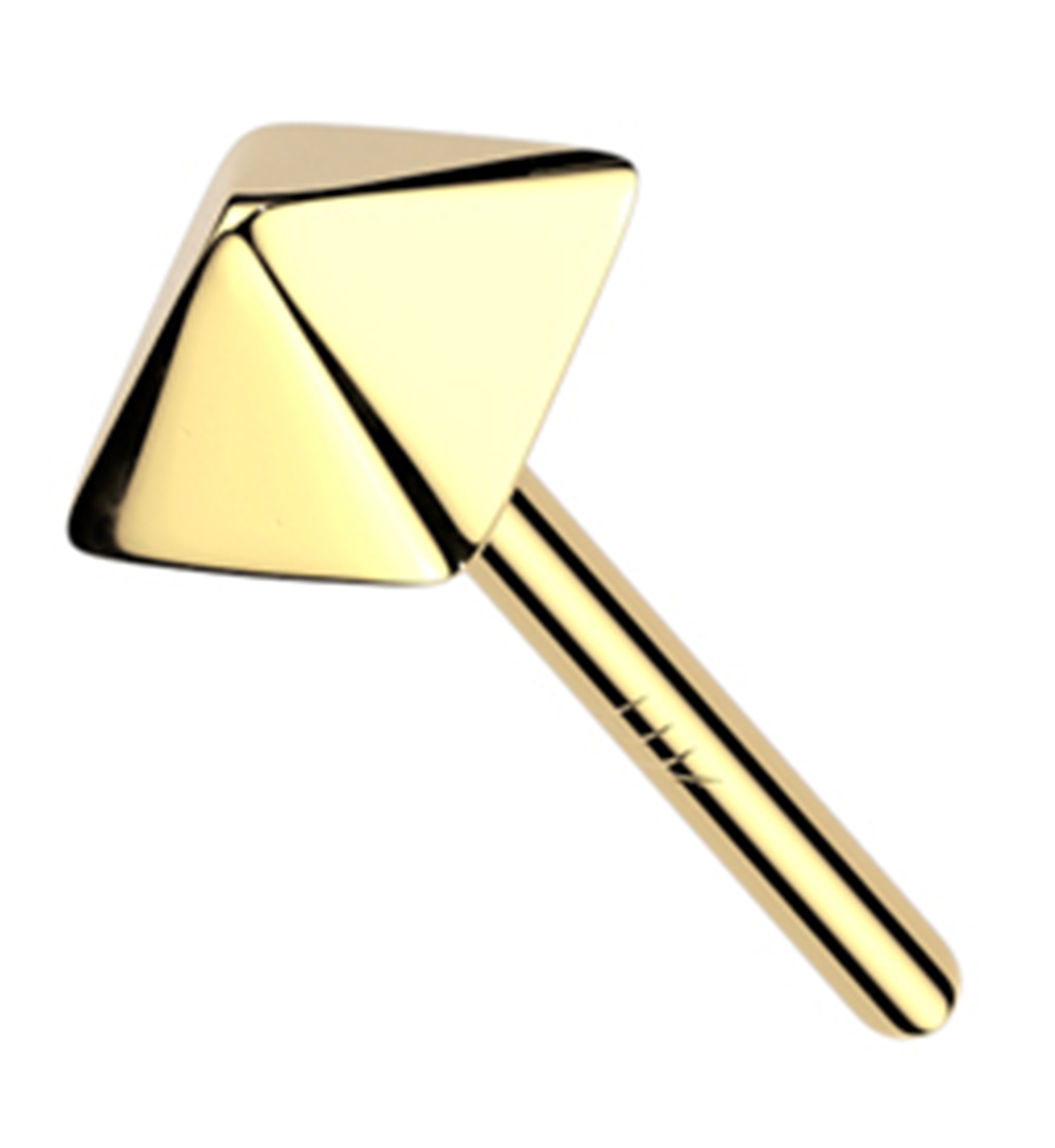 14kt Gold Mini Polyhedra Threadless Top | UrbanBodyJewelry.com