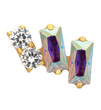 24kt Gold PVD Afterglow Rainbow Aurora CZ Titanium Threadless Top