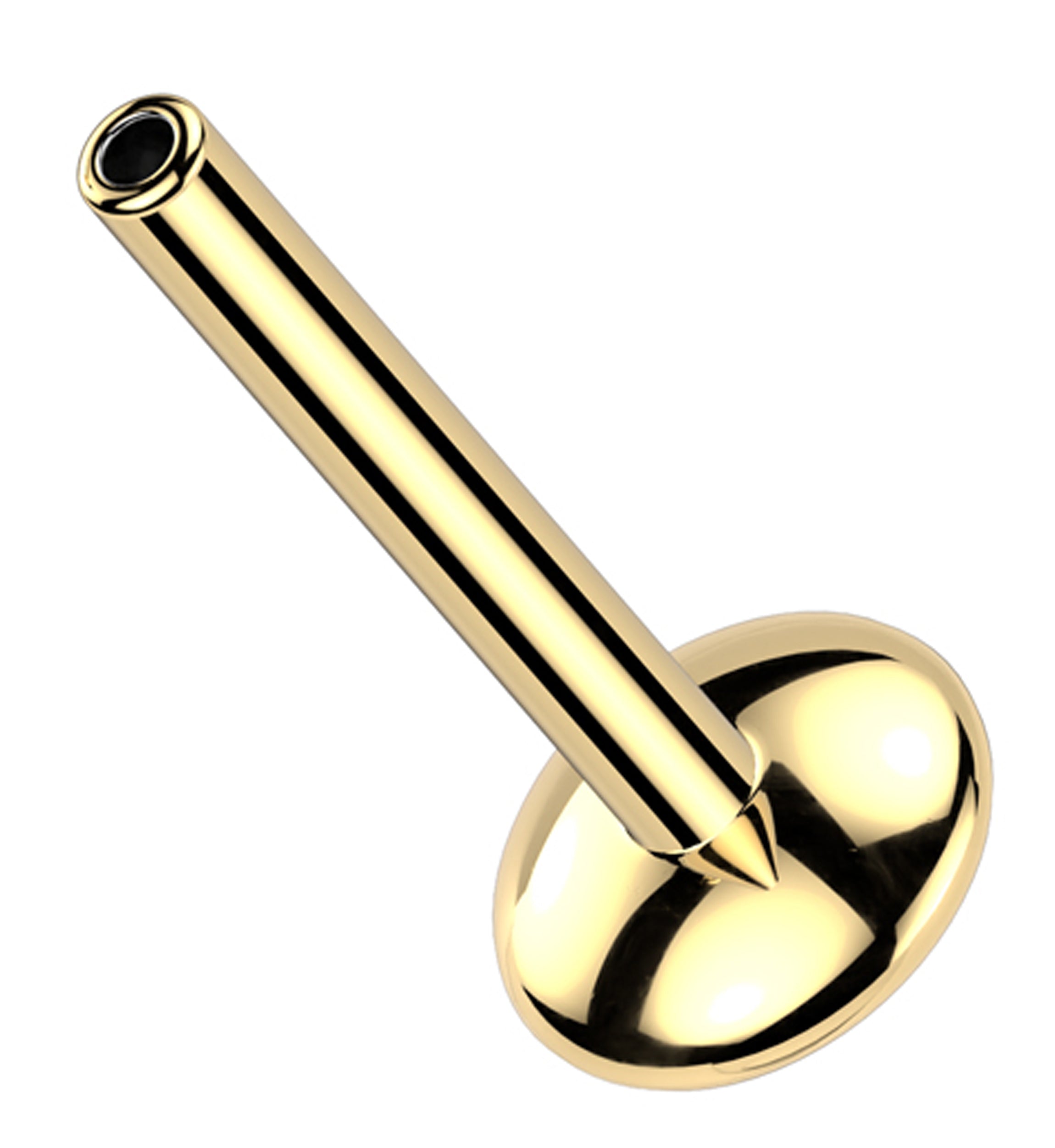 24kt Gold PVD Convex Disk Titanium Threadless Labret Post ...