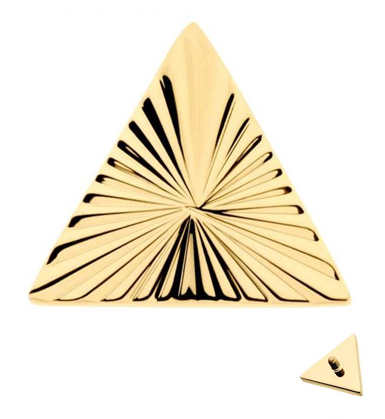 24kt Gold PVD Score Triangle Internally Threaded Top | UrbanBodyJewelry.com