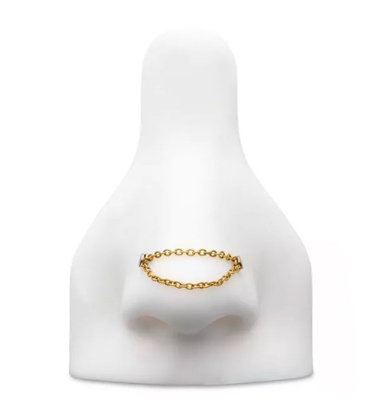 24kt Gold PVD Double Rolo Titanium Nose Piercing Chain ...