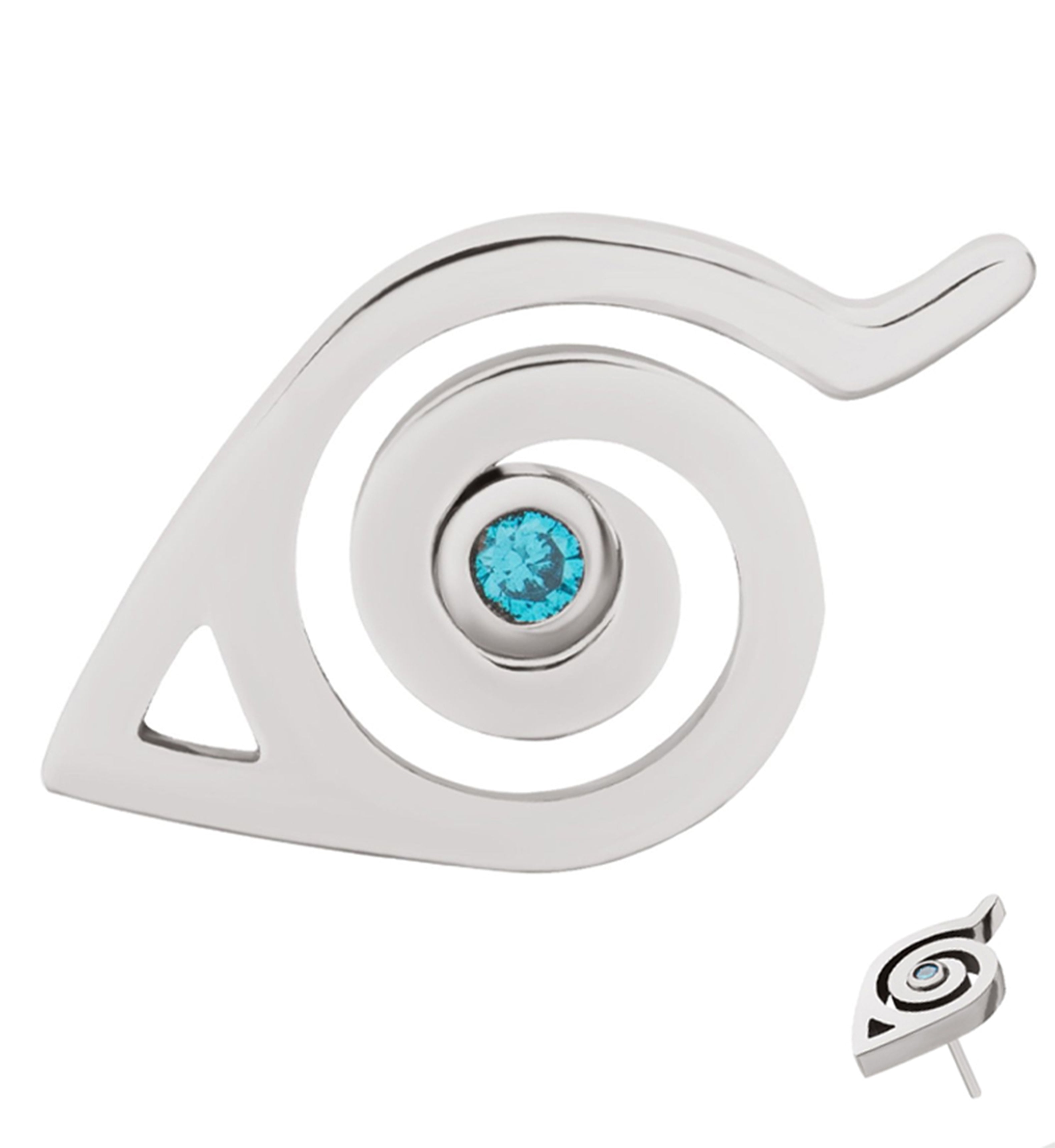 Naruto Hidden Leaf Logo Titanium Threadless Top | UrbanBodyJewelry.com