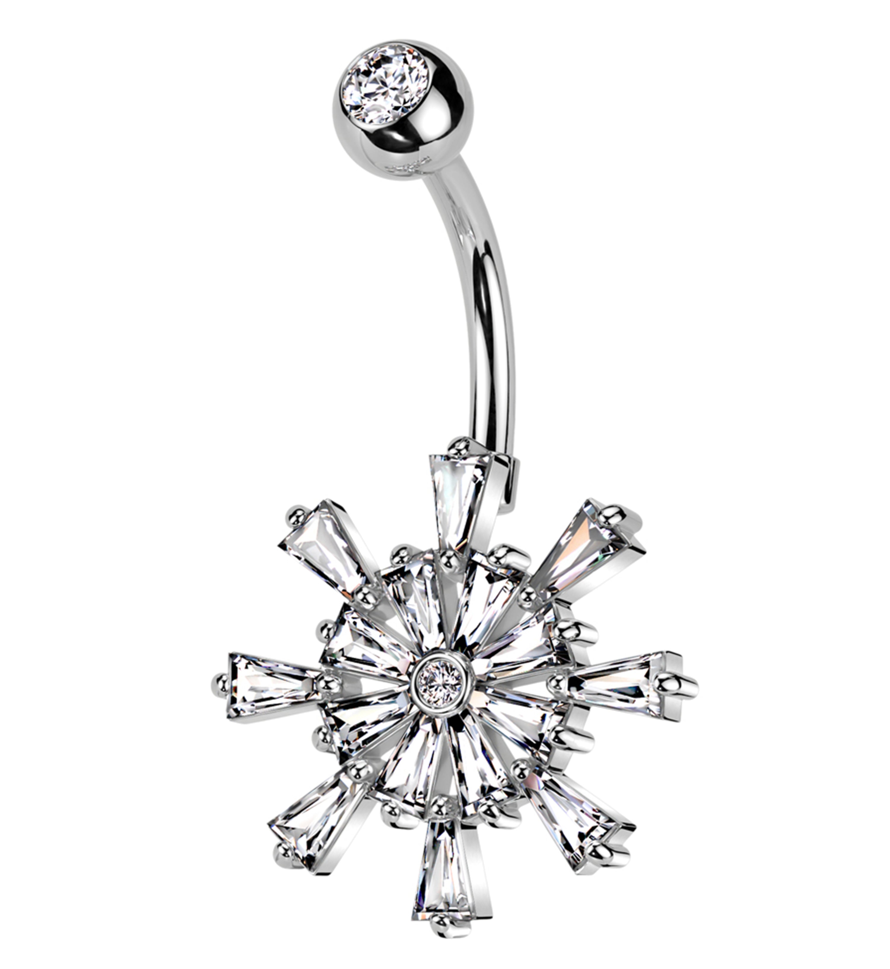 Tiller Burst Stainless Steel Belly Button Ring