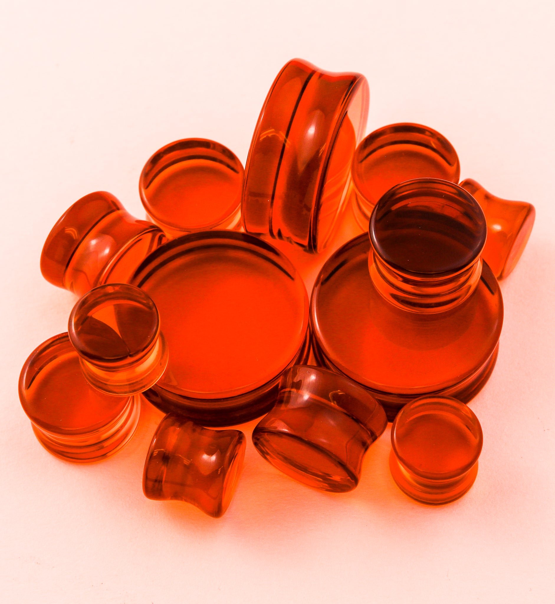 Amber Glass Plugs (8 Gauge - 1 & 1/2" Inch) | UrbanBodyJewelry.com