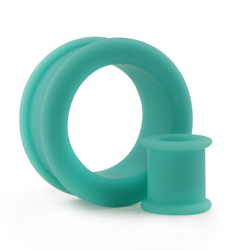 Aquamarine Silicone Tunnels (6G - 1 & 1/2 Inch) | UrbanBodyJewelry.com