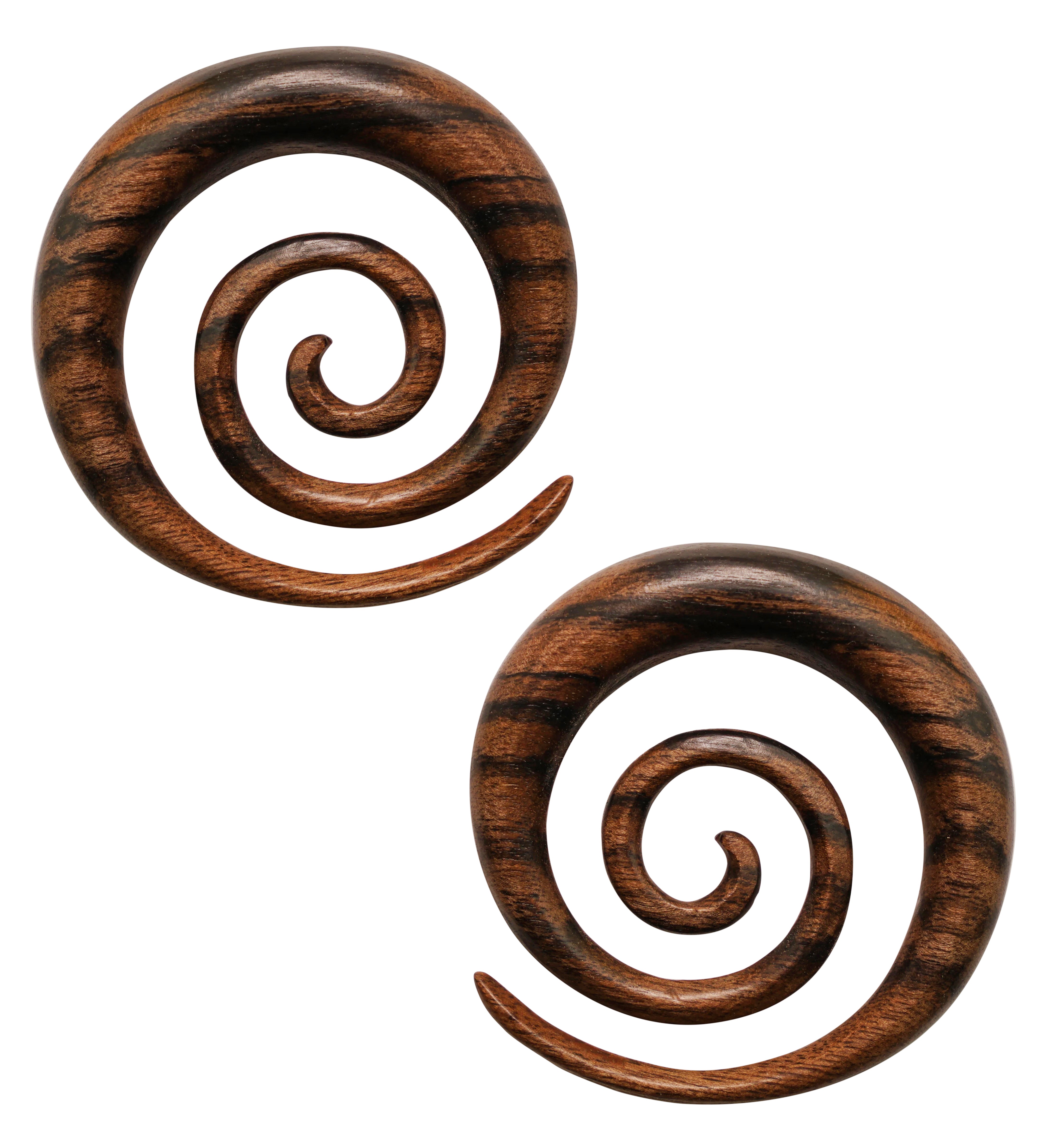 Areng Wooden Spirals (8G - 1 Inch) | UrbanBodyJewelry.com