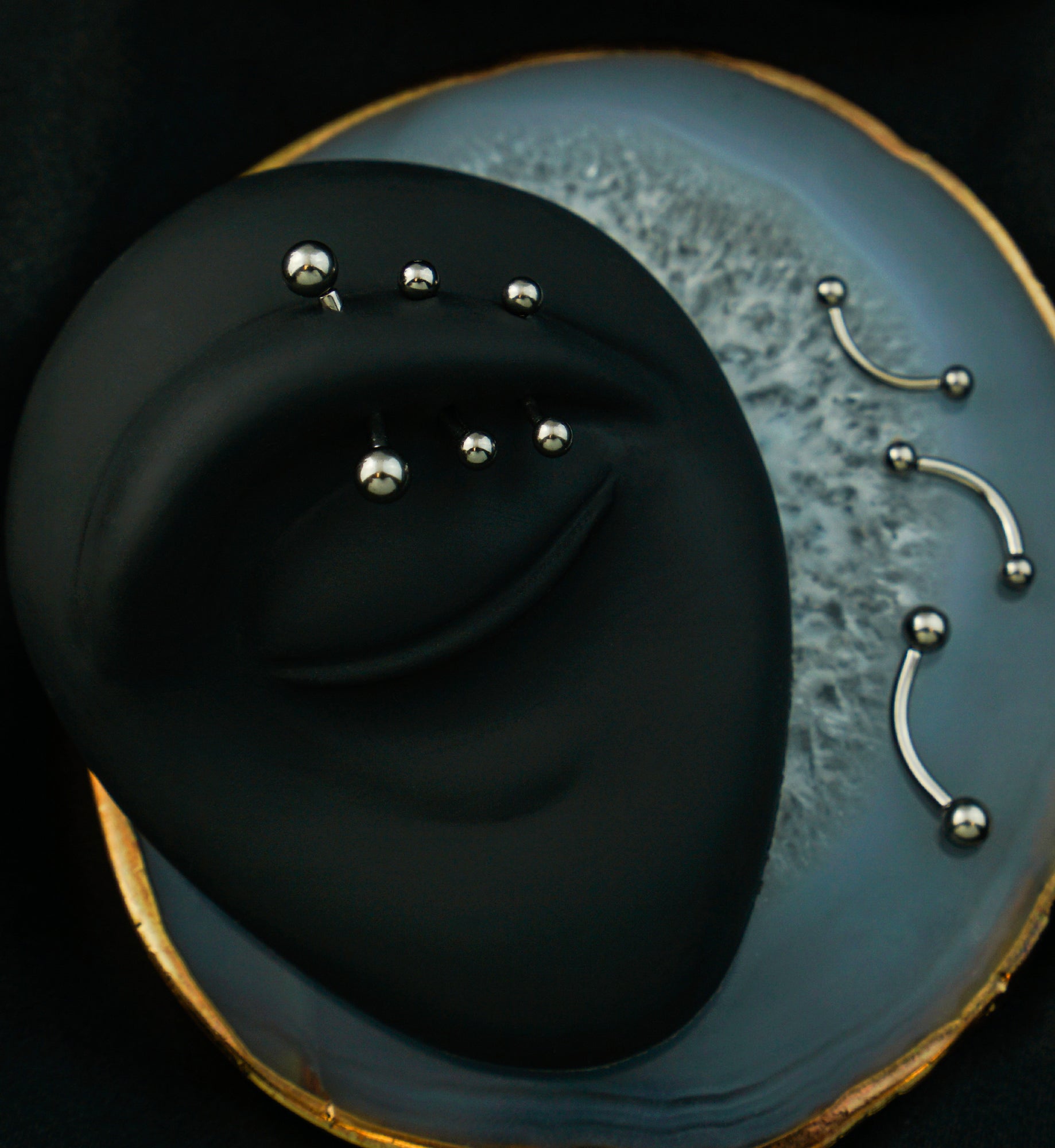 Ball End Titanium Threadless Curved Barbell | UrbanBodyJewelry.com