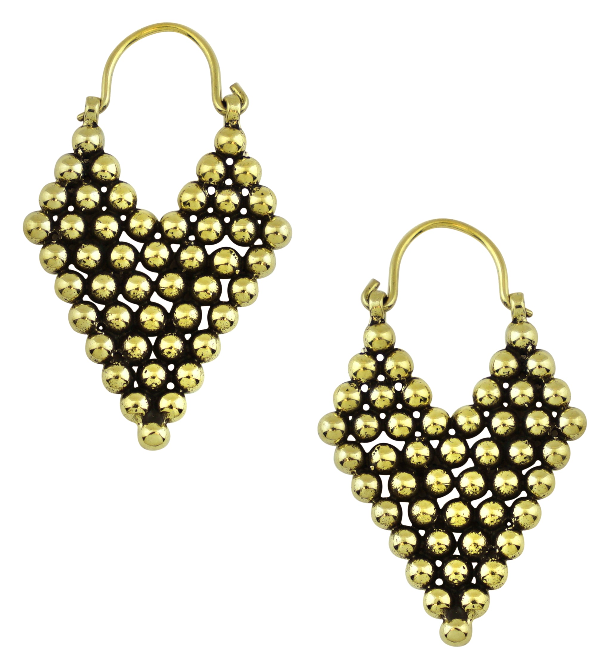 Beaded Apex Brass Hinged Hangers/Earrings