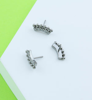 Beaded Vault Clear CZ Titanium Threadless Top