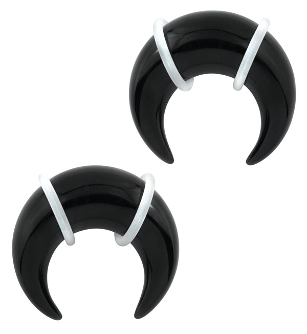 Black Obsidian Stone Pinchers (6 Gauge - 1/2")