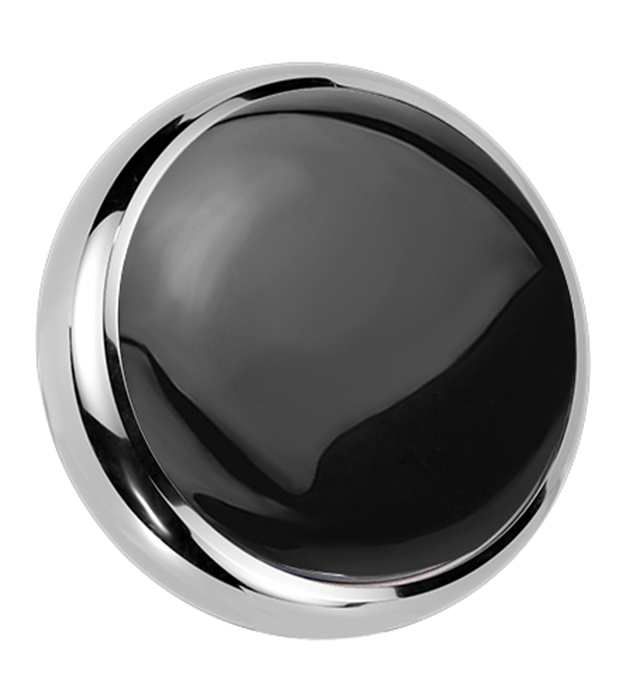 Black Onyx Stone Titanium Bezel End | UrbanBodyJewelry.com