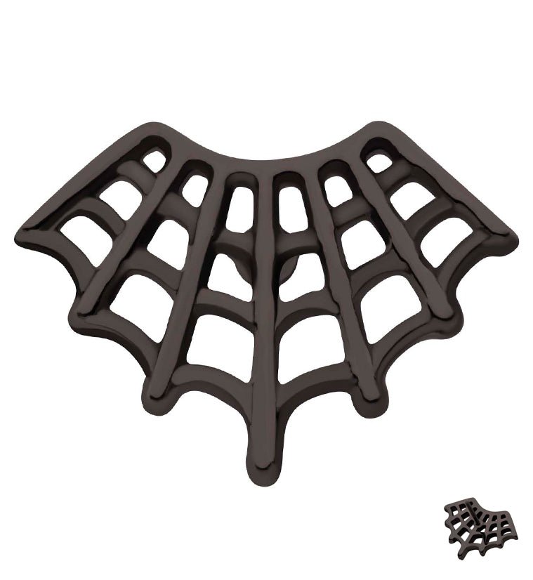 Black PVD Corner Spiderweb Titanium Threadless Top | UrbanBodyJewelry.com