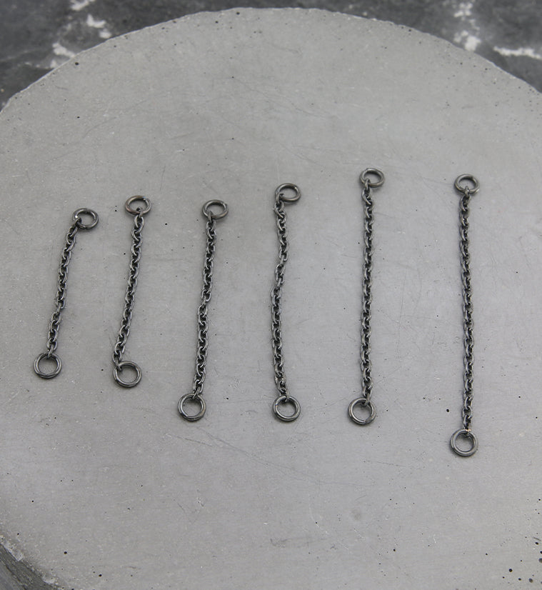 Black PVD Rolo Titanium Nose & Cartilage Piercing Chain ...