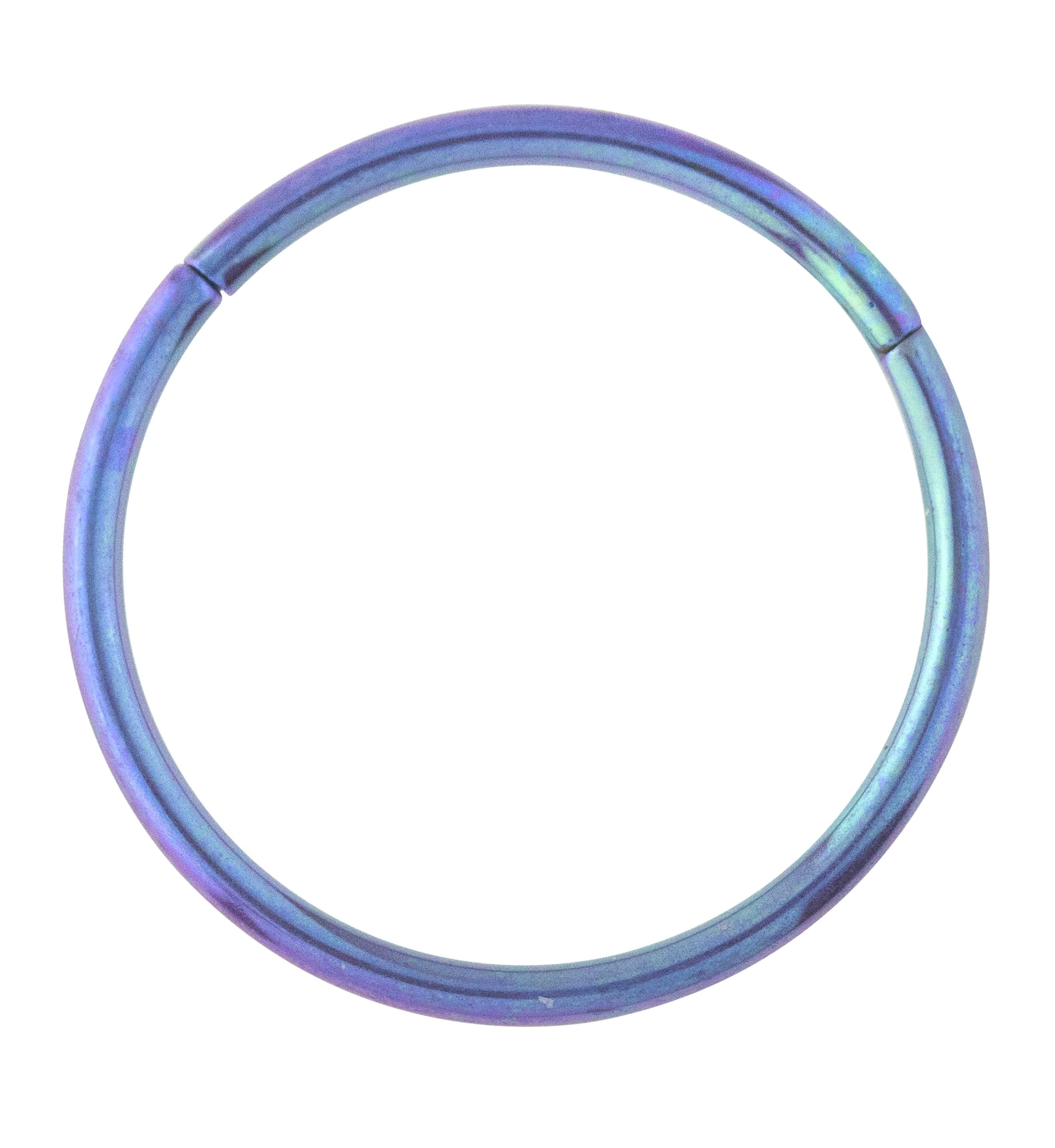 Blue Anodized Titanium Hinged Segment Hoop Ring | UrbanBodyJewelry.com
