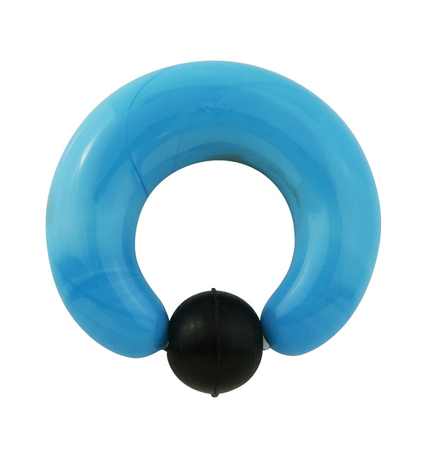Blue Glass Captive Rings (6 Gauge - 00G) | UrbanBodyJewelry.com
