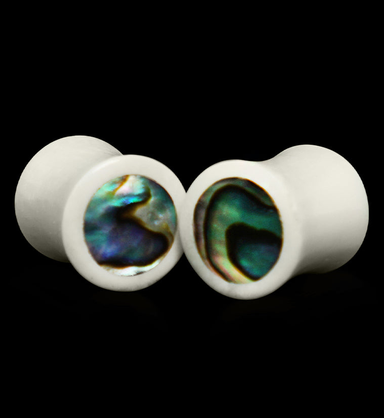Bone Plugs with Abalone Shell Inlay | UrbanBodyJewelry.com