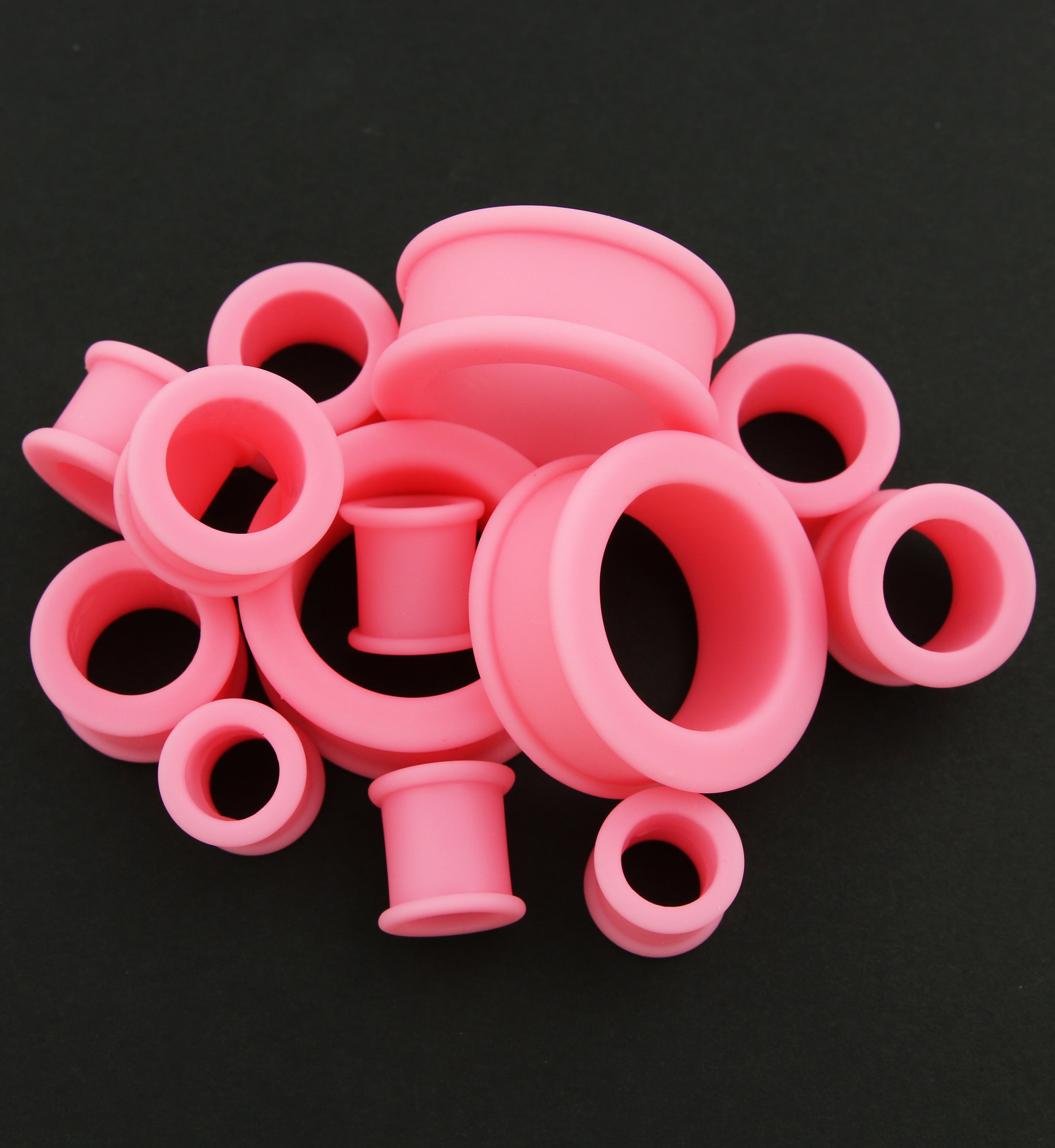 Bubblegum Pink Silicone Tunnels (6G - 1 & 1/2 Inch) | UrbanBodyJewelry.com