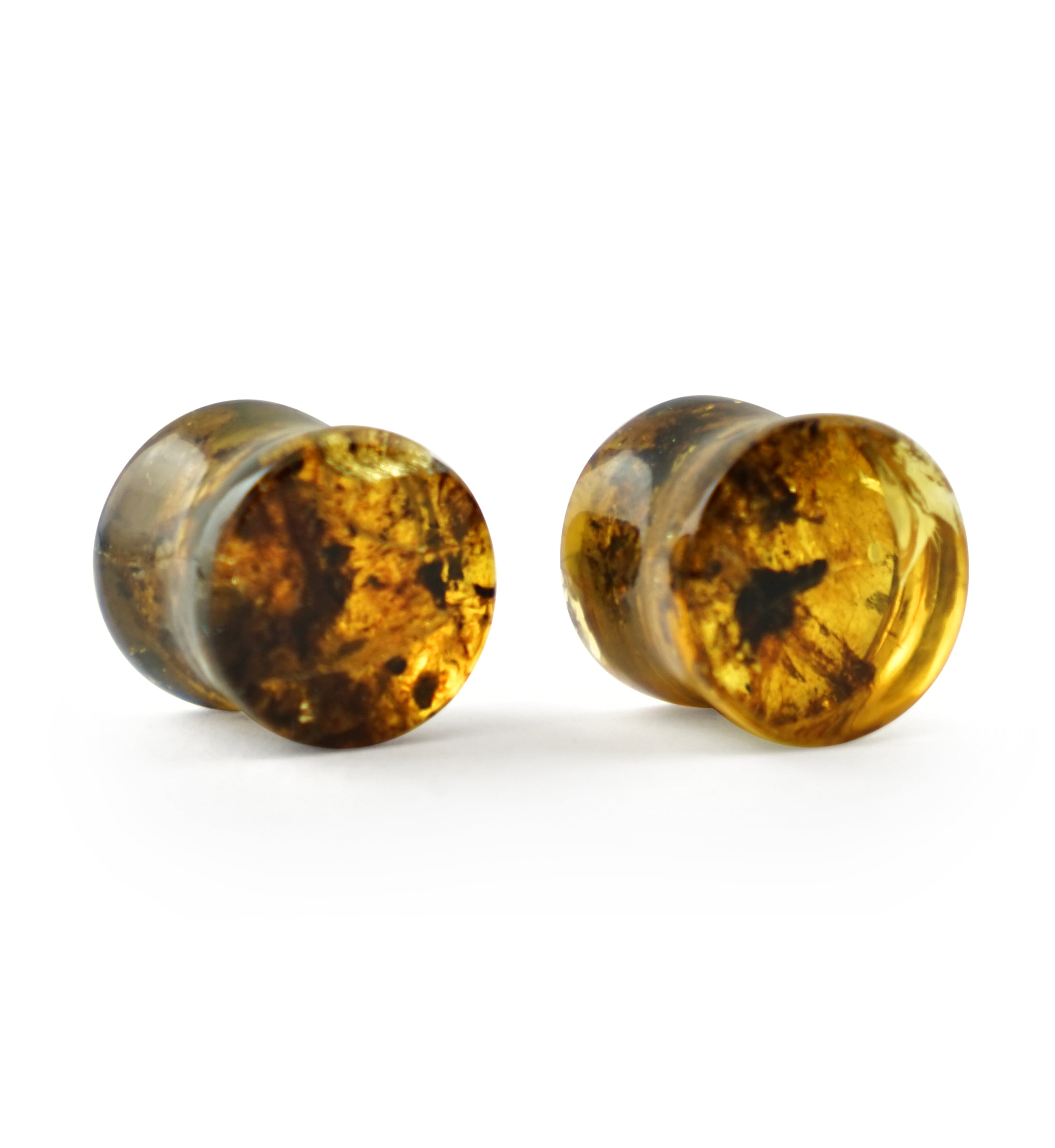 Chiapas Amber Plugs 1/2" (12mm) Version 11 (Tiny Chip) | UrbanBodyJewelry.com