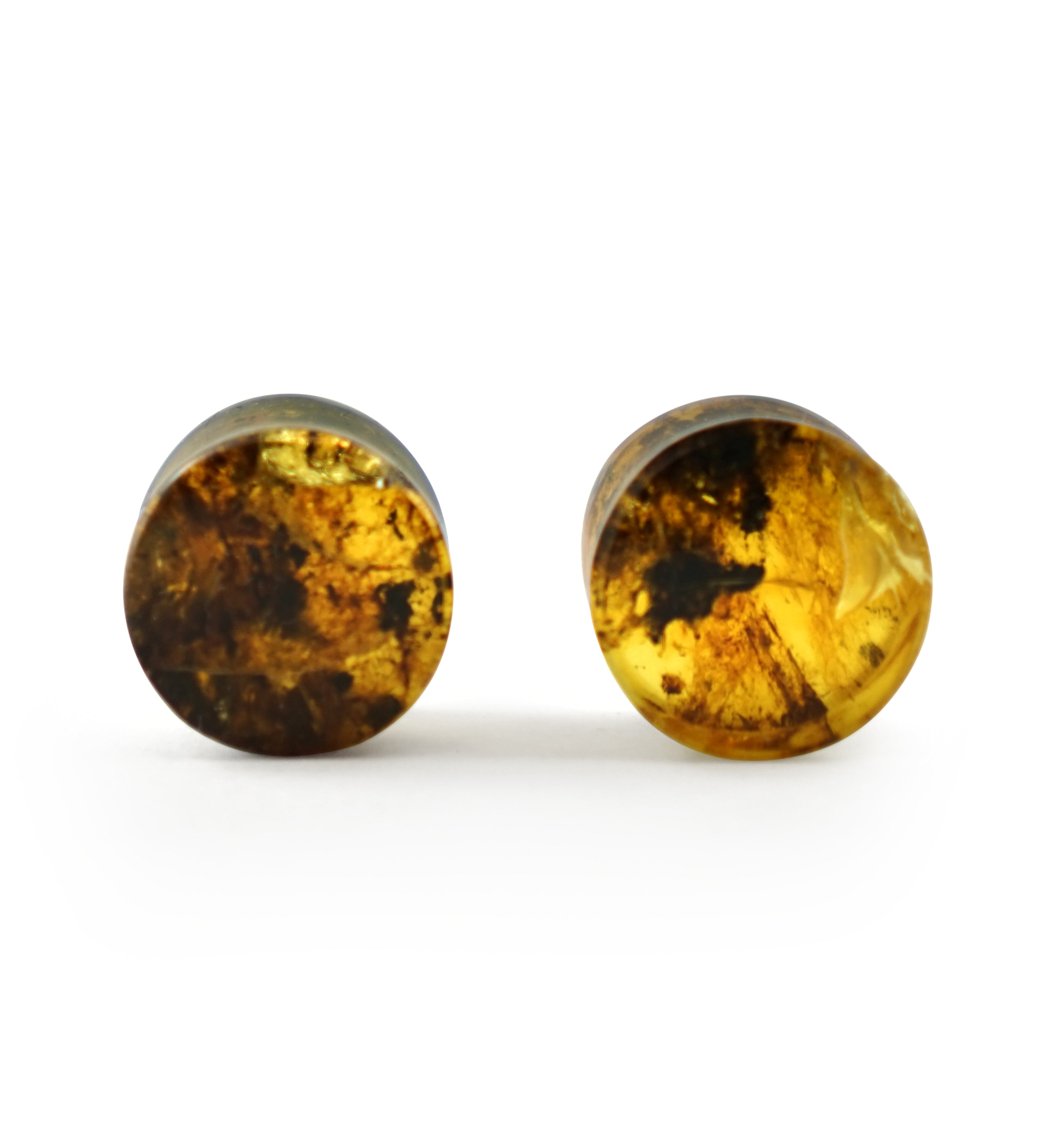 Chiapas Amber Plugs 1/2" (12mm) Version 11 (Tiny Chip) | UrbanBodyJewelry.com
