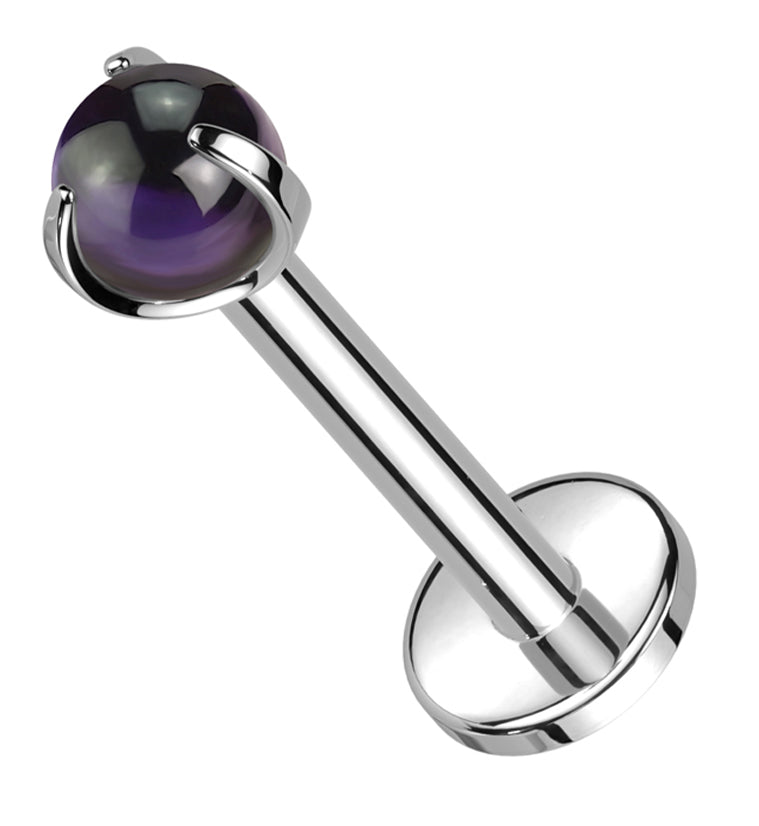 Claw Amethyst Stone Internally Threaded Titanium Labret ...