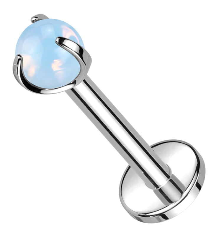 Claw Opalite Internally Threaded Titanium Labret | UrbanBodyJewelry.com