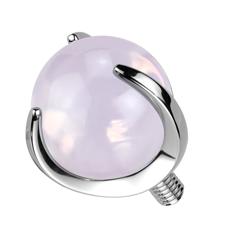 Claw Pink Opalite Titanium Internally Threaded Top | UrbanBodyJewelry.com