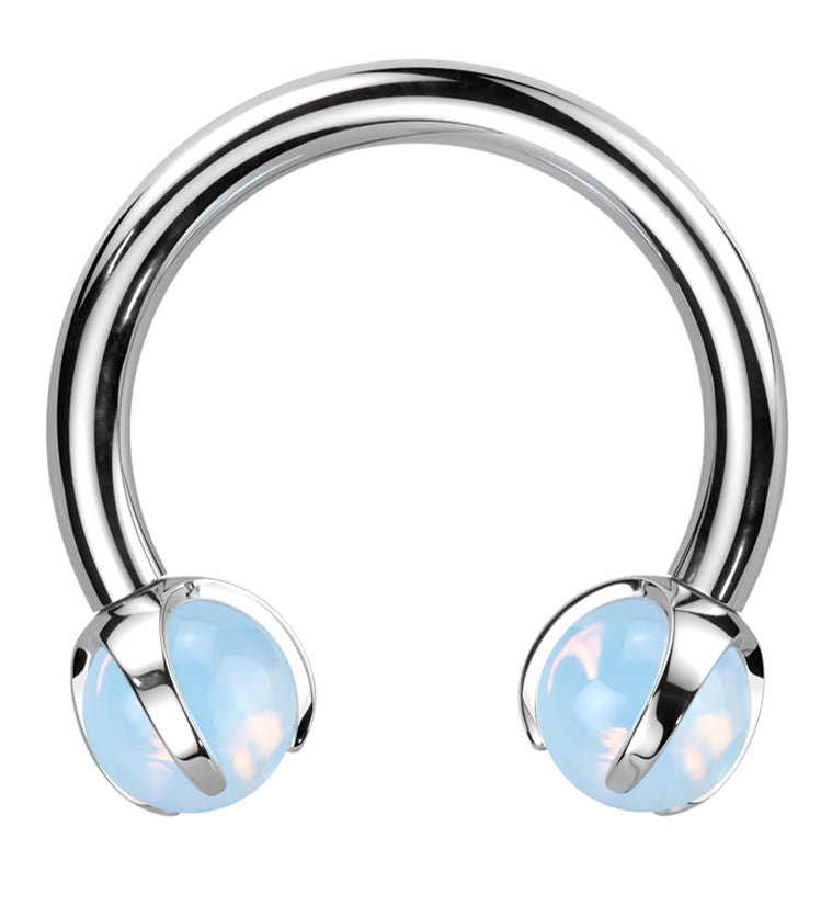 Claw Opalite Titanium Internally Threaded Circular Barbell ...