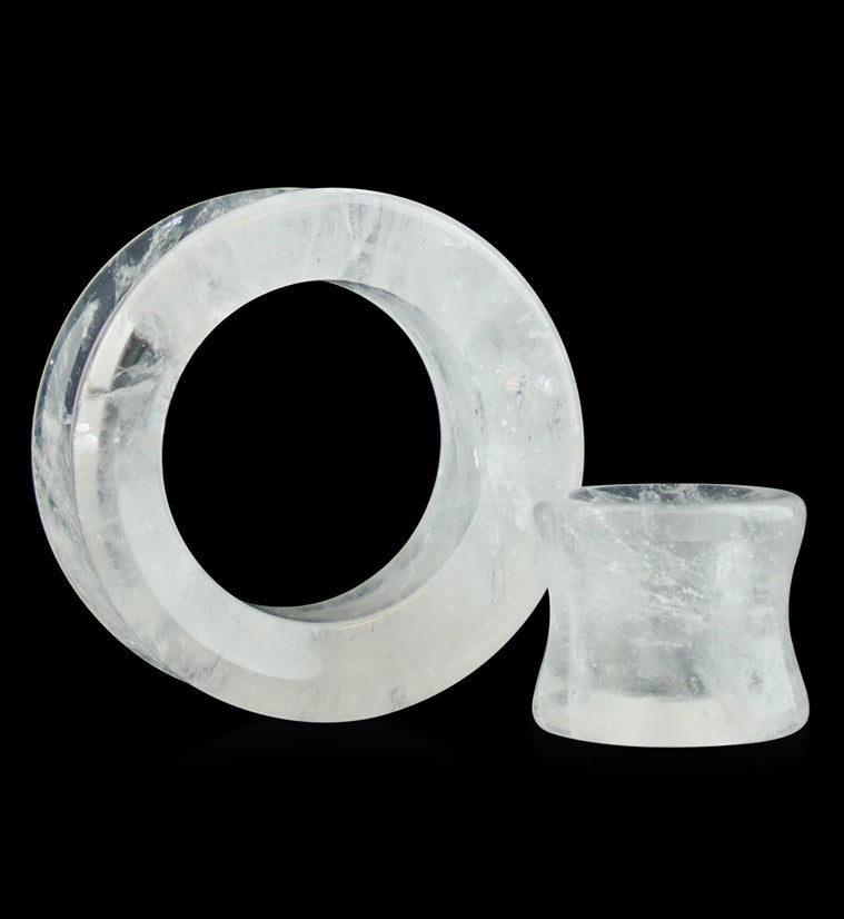 Cloudy Quartz Stone Tunnel Plugs (2G - 1 & 1/2") | UrbanBodyJewelry.com