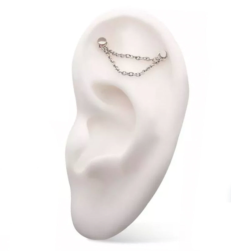 Double Rolo Titanium Titanium Nose Piercing Chain | UrbanBodyJewelry.com