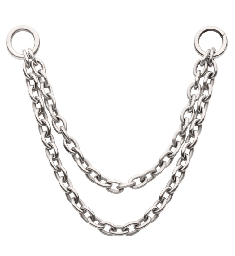 Double Rolo Titanium Titanium Nose Piercing Chain | UrbanBodyJewelry.com