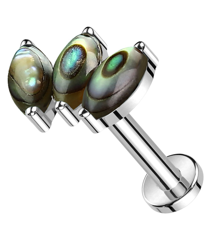 Empress Abalone Internally Threaded Titanium Labret | UrbanBodyJewelry.com