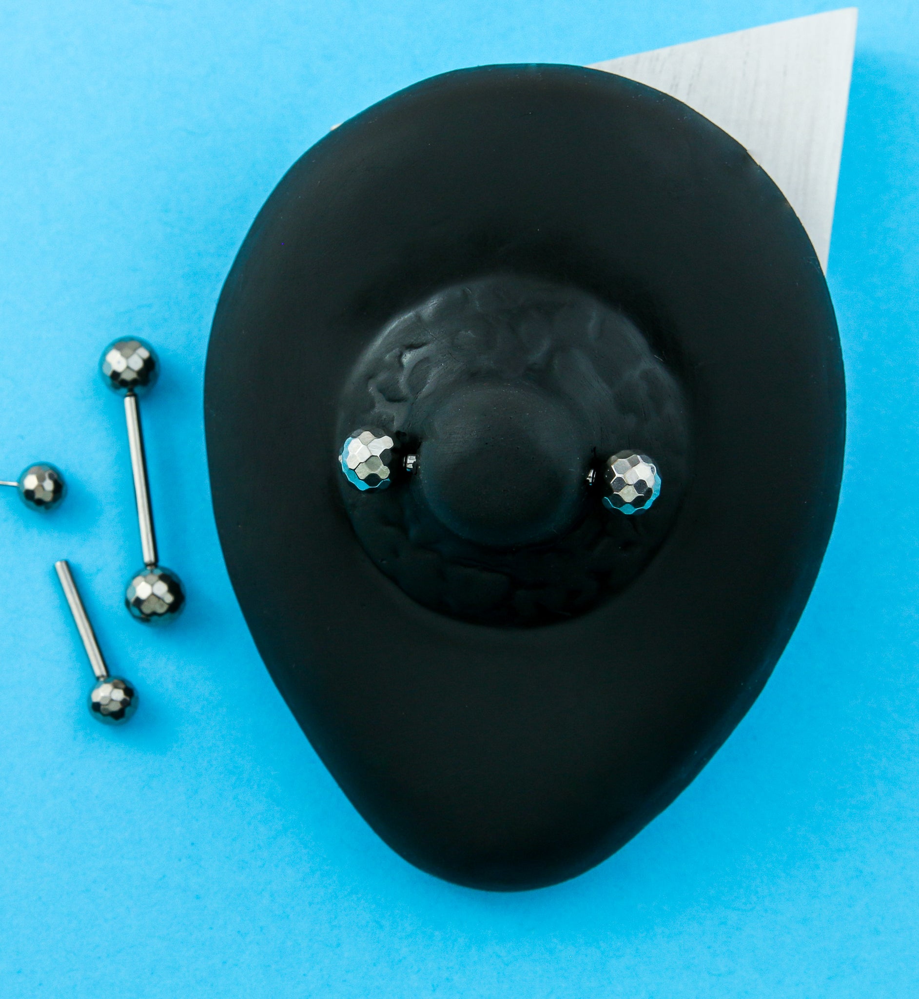 Faceted Threadless Titanium Nipple Barbells | UrbanBodyJewelry.com