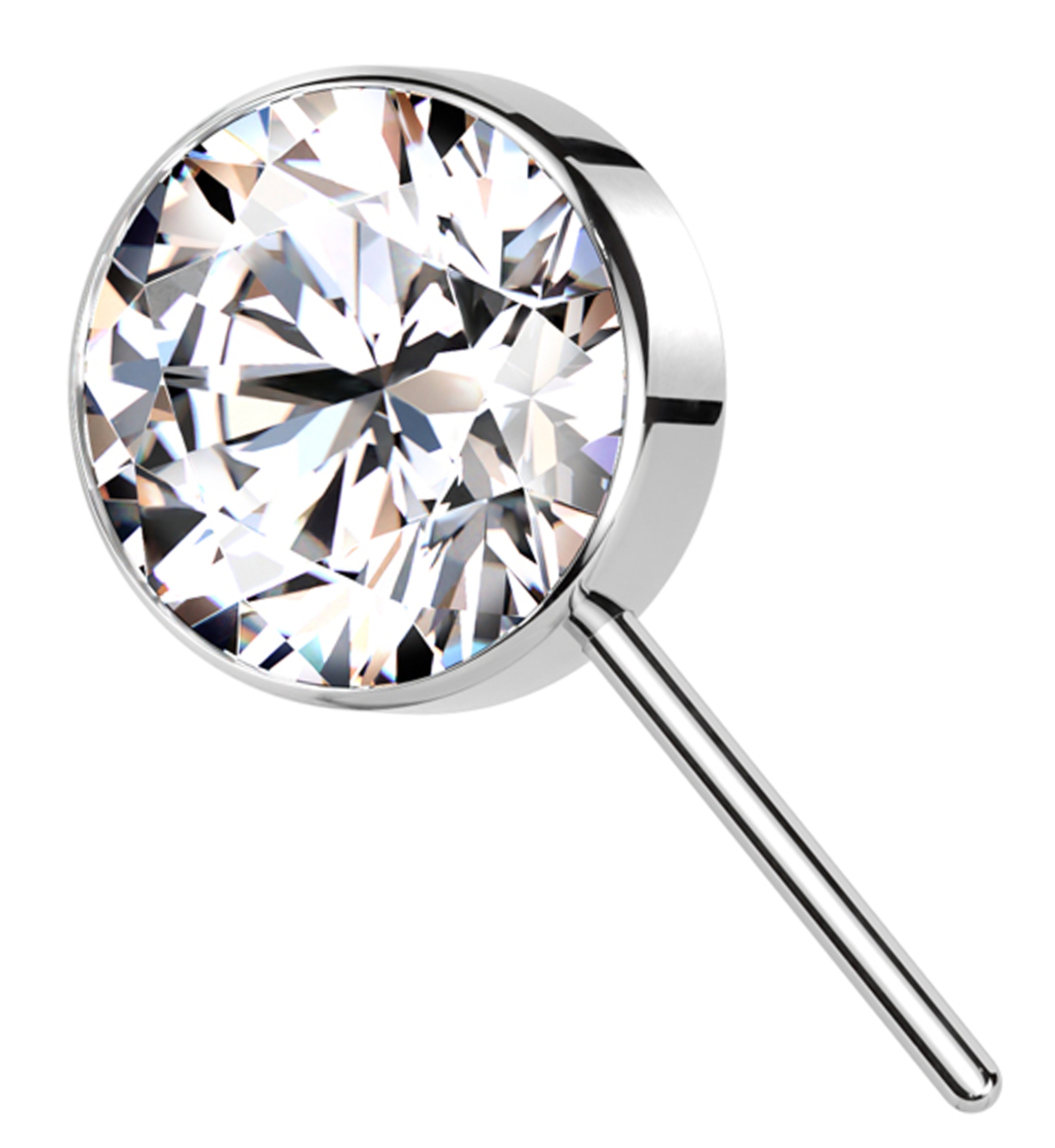 Forward Facing Bezel Clear CZ Titanium Threadless Top ...