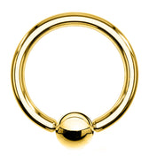 Gold Plated Steel Captive Rings (18 Gauge - 2 Gauge) | UrbanBodyJewelry.com