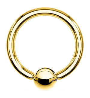 Gold Plated Steel Captive Rings (18 Gauge - 2 Gauge) | UrbanBodyJewelry.com