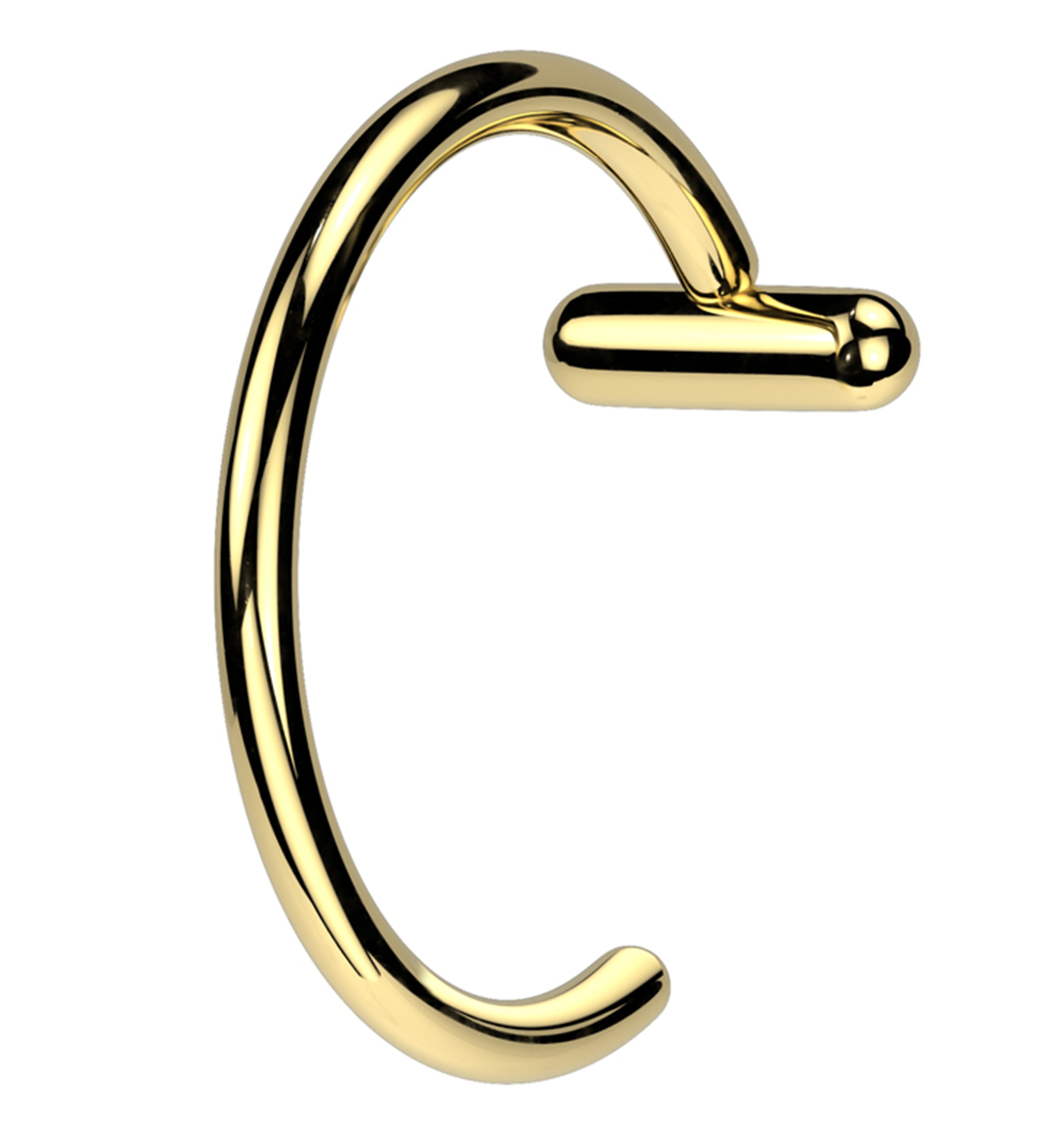 Gold PVD Bar Titanium Nose Hoop Ring | UrbanBodyJewelry.com