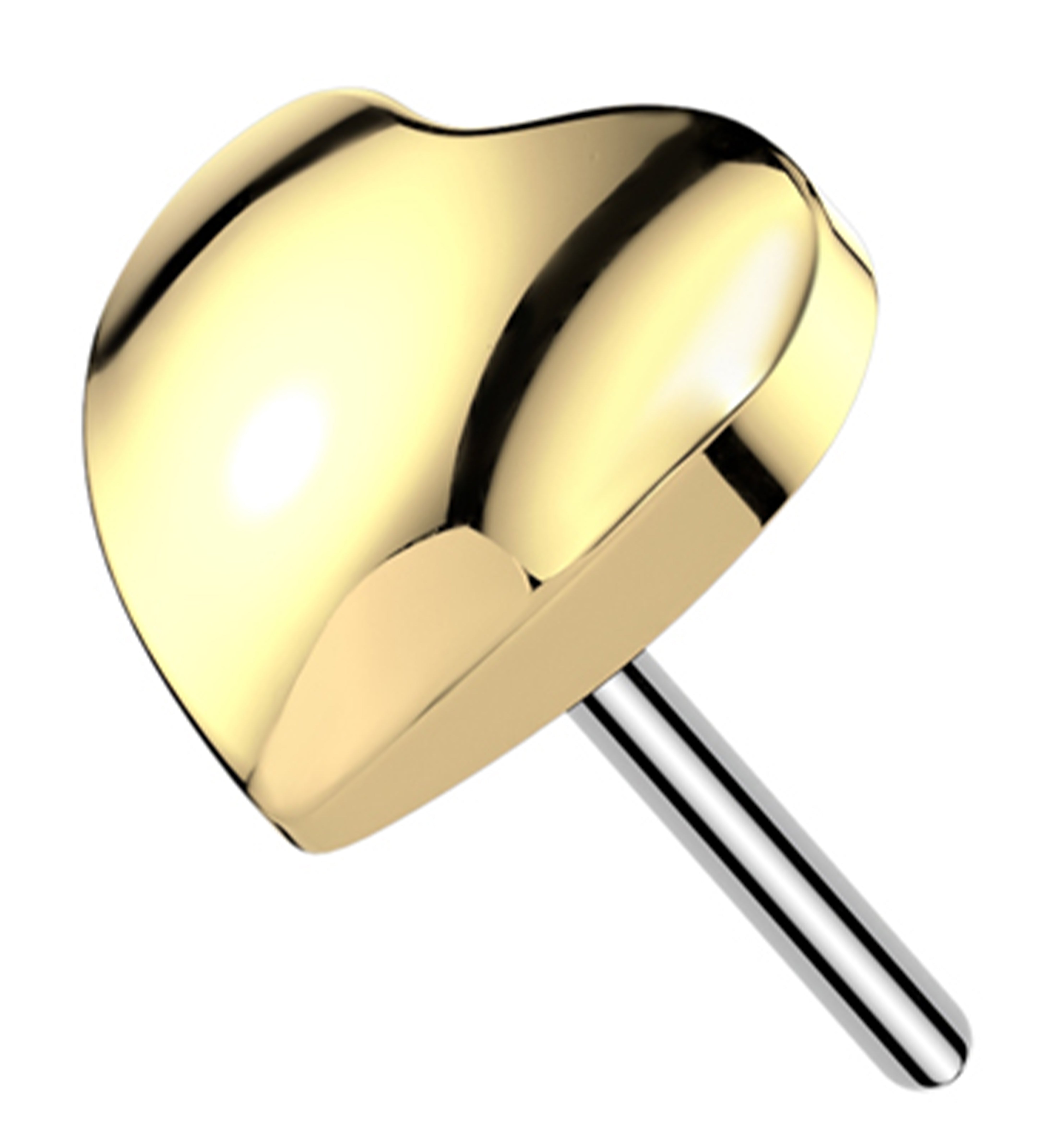 Gold PVD Heart Puff Threadless Titanium Top | UrbanBodyJewelry.com