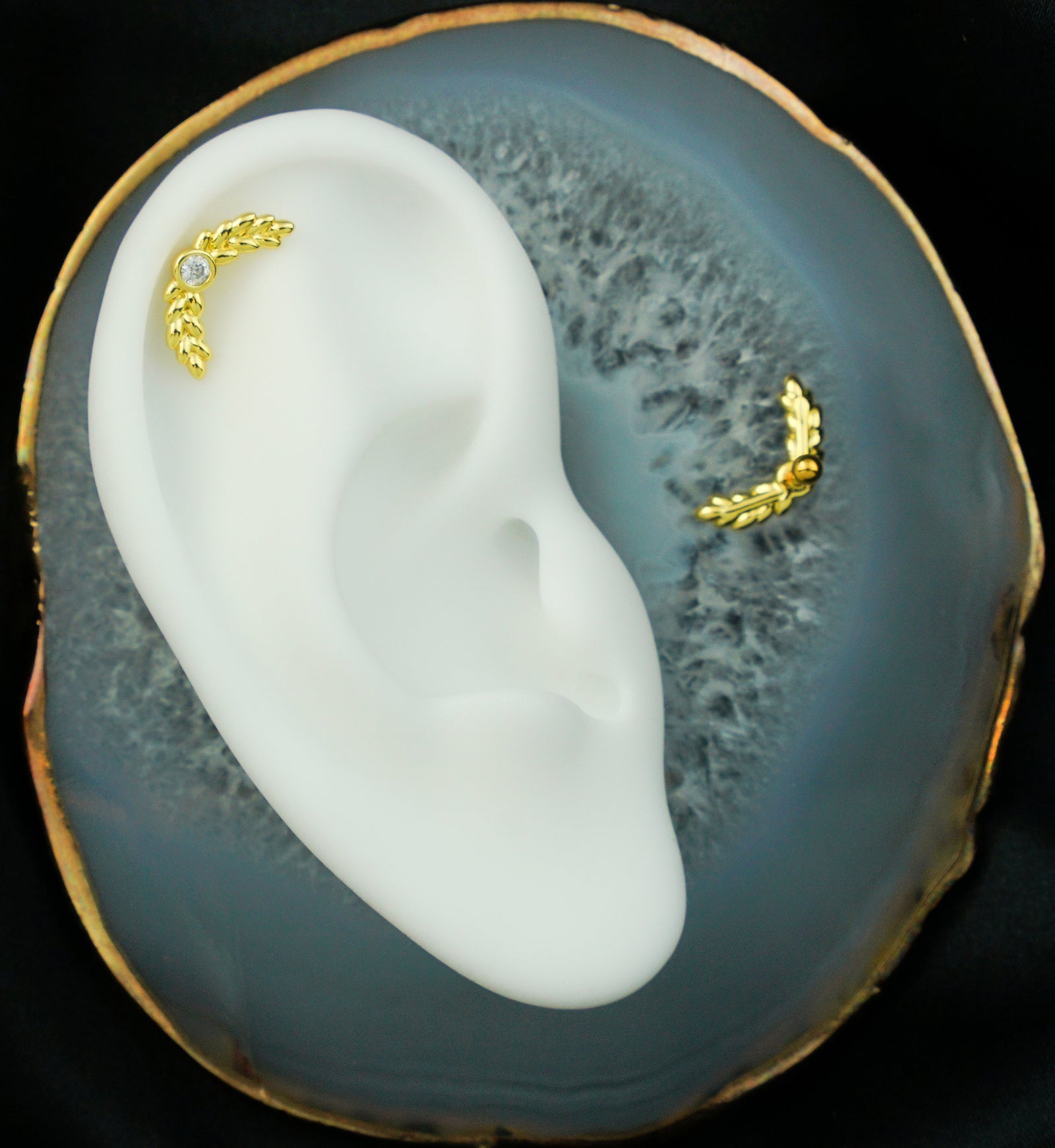 Double Triangle CZ Cartilage Barbell