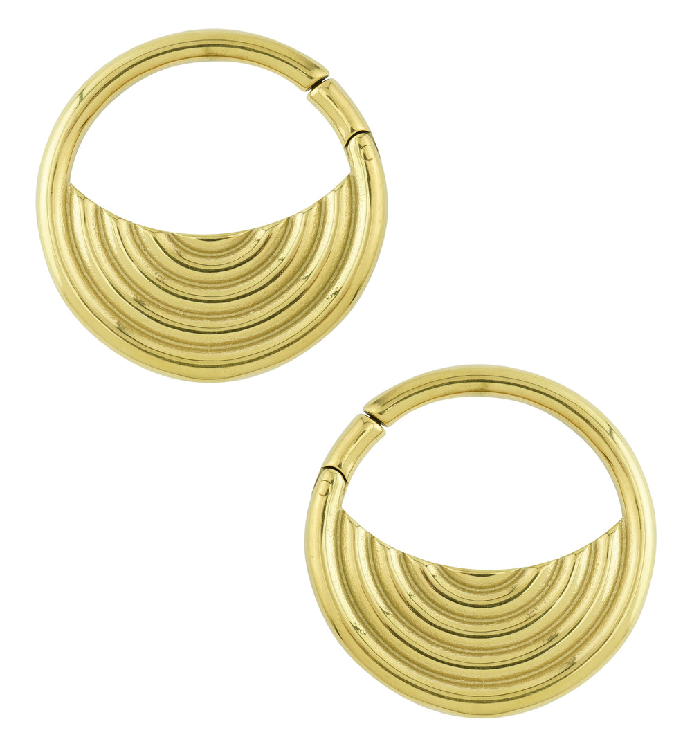Gold PVD Radial Stainless Steel Hinged Ear Weights