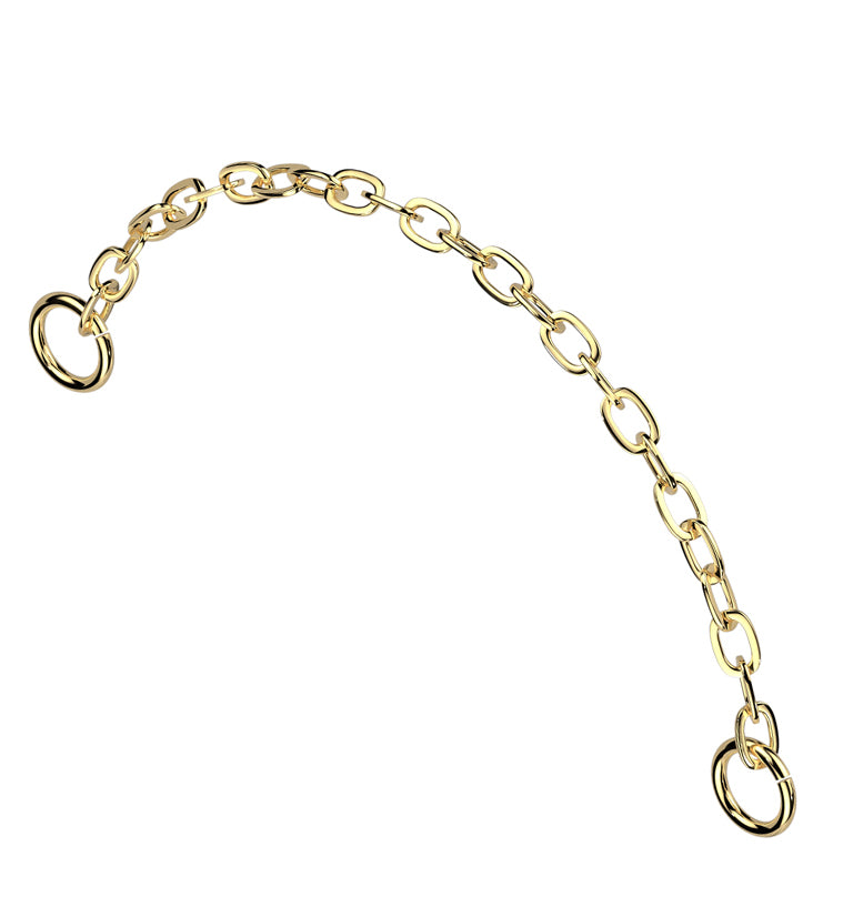 Gold PVD Rolo Titanium Nose Piercing Connector Chain | UrbanBodyJewelry.com