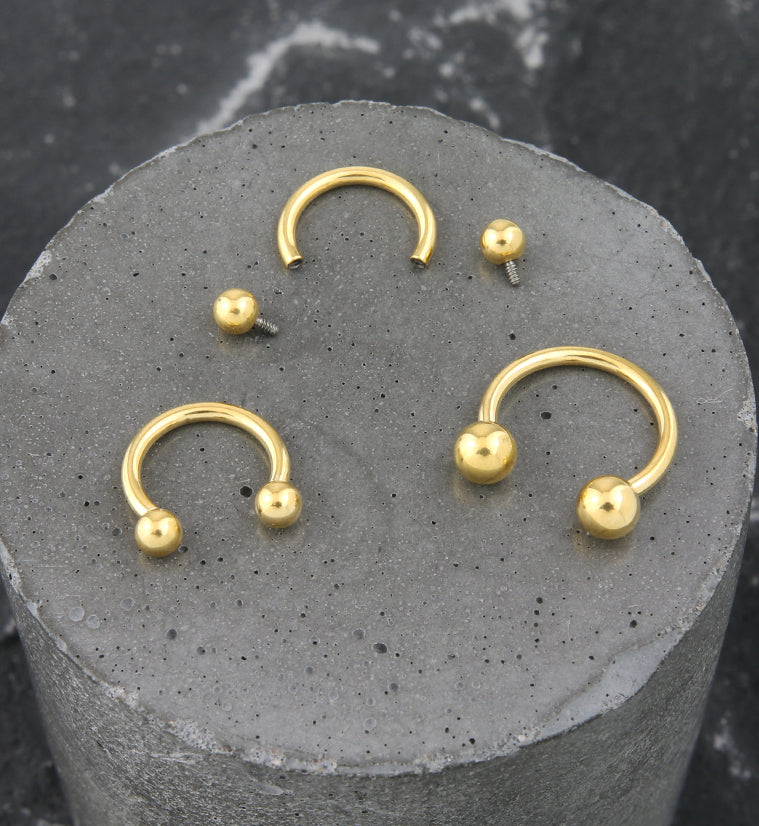 Gold Titanium Circular Barbell | UrbanBodyJewelry.com