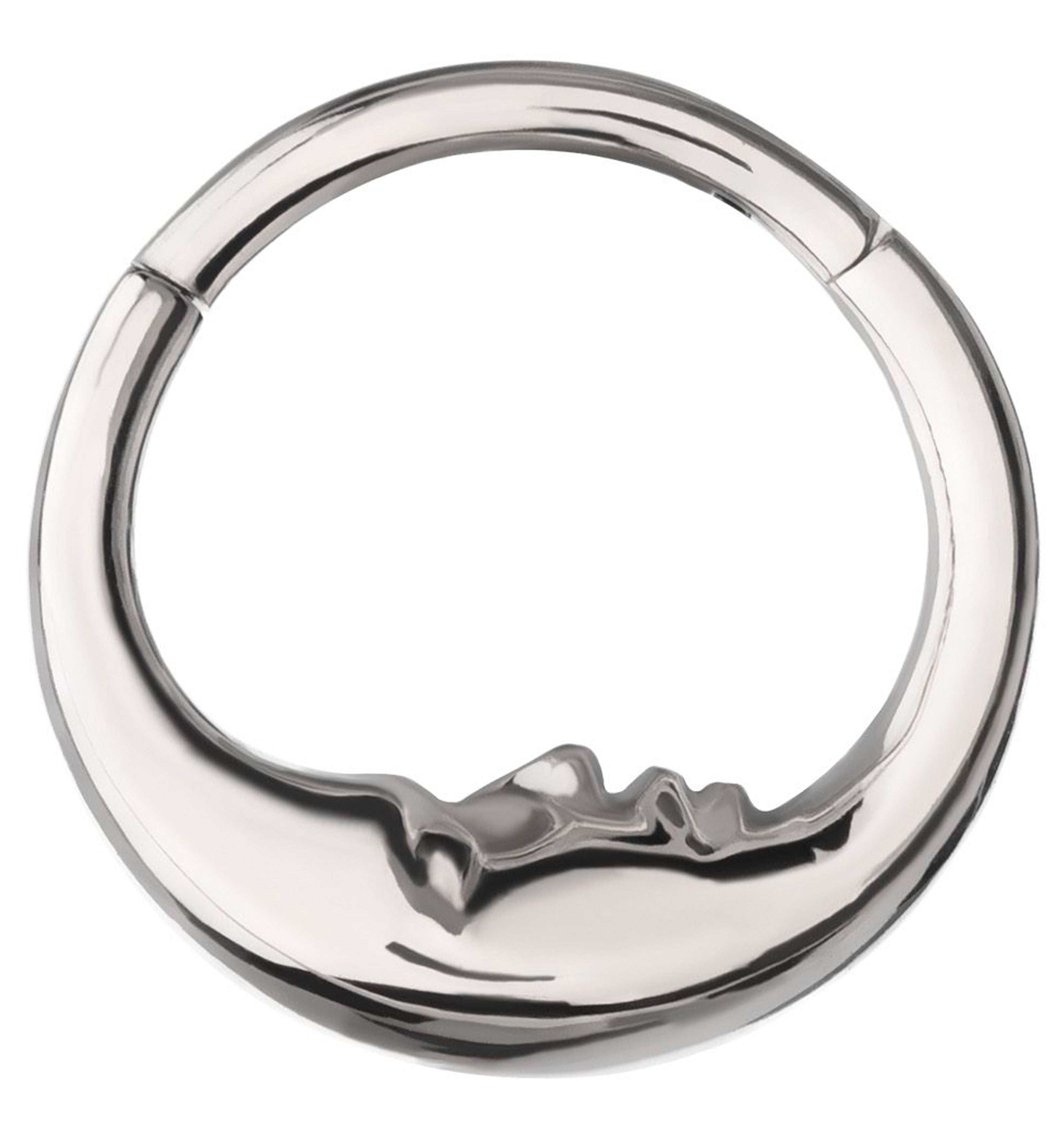 Half Moon Face Titanium Hinged Segment Ring | UrbanBodyJewelry.com
