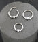 Heart Icicle Clear CZ Titanium Hinged Segment Ring
